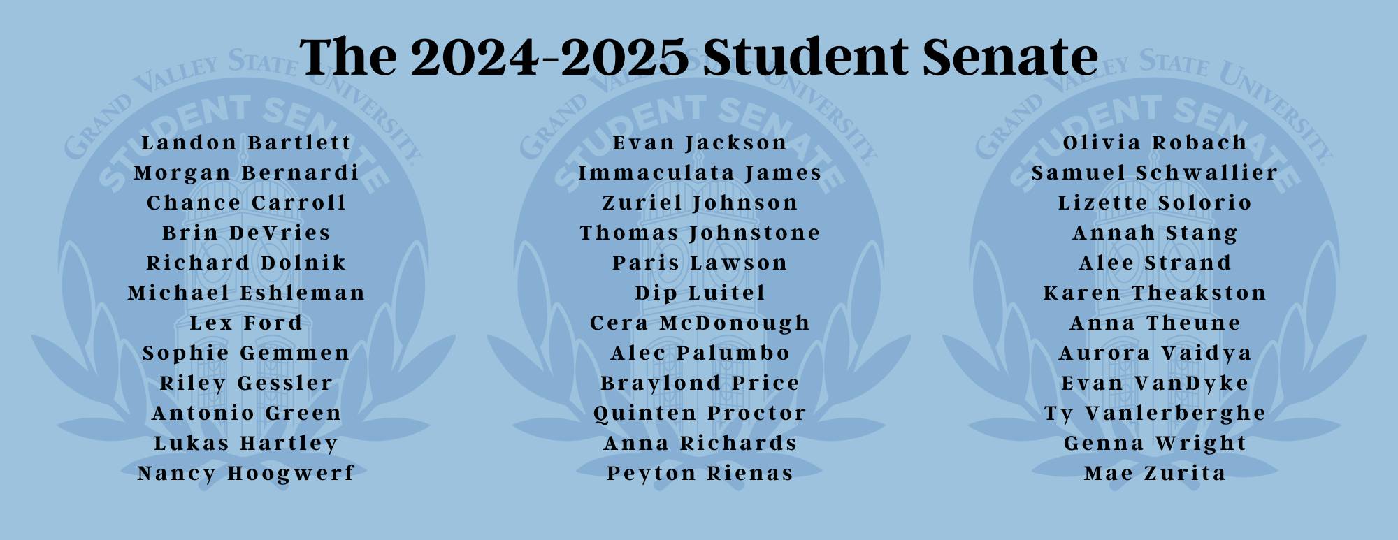 Election Results 2024-2025 - Student Senate - Grand Valley State University